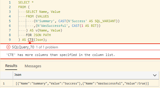 FOR JSON PATH throws off syntax validation in query editor · Issue #12 · microsoft/SqlParser ...