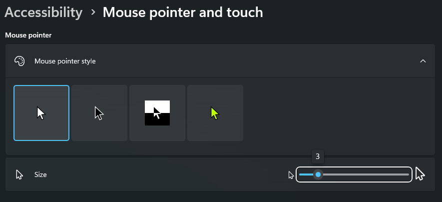 [Accessibility] If Mouse Cursor size is boosted in Windows 11, Sliders ...