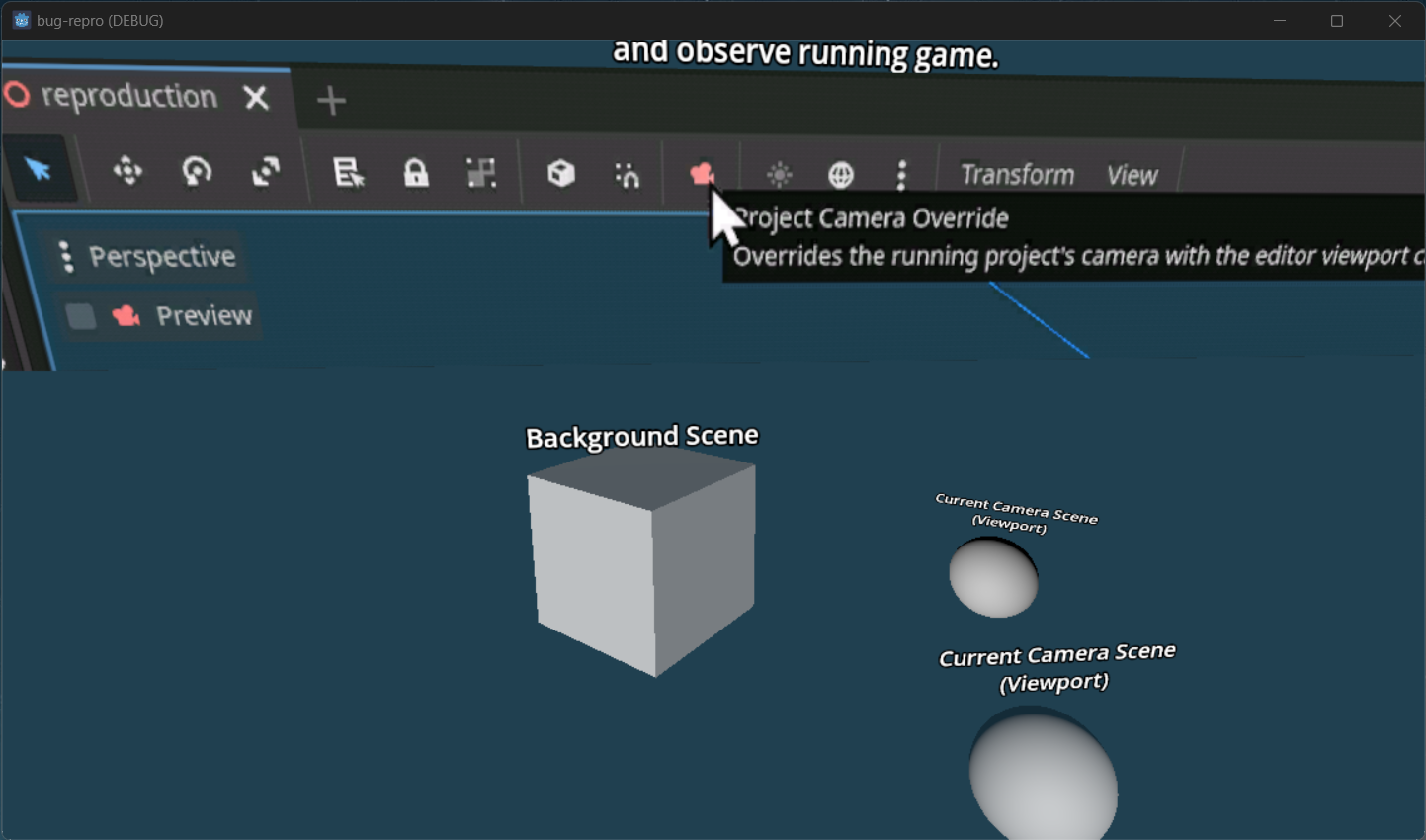 Project Camera Override Doesnt Override Correct Camera · Issue 83188 · Godotenginegodot · Github