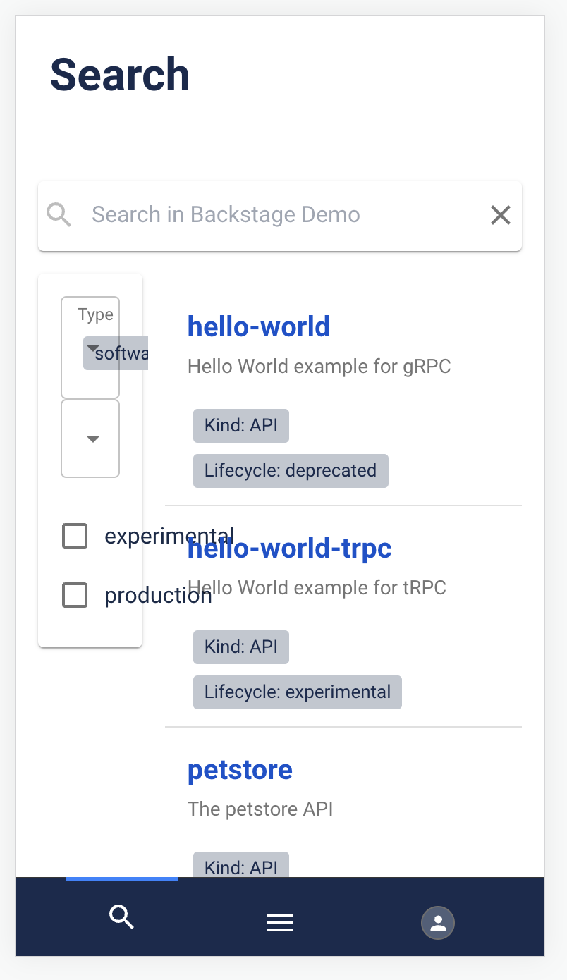 🐛 Bug Report: [Search] UI not responsive for mobile/xs-sized screens · Issue #16867 · backstage ...