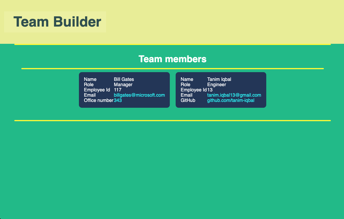 GitHub - tanim-iqbal/Team-Profile-Generator