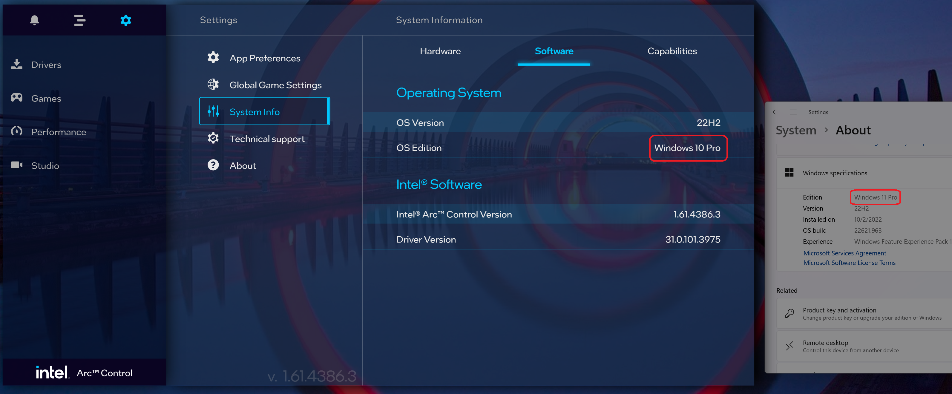 Incorrect Os Edition Info In Intel Arc Control · Issue 204 · Igcit Intel Gpu Community Issue