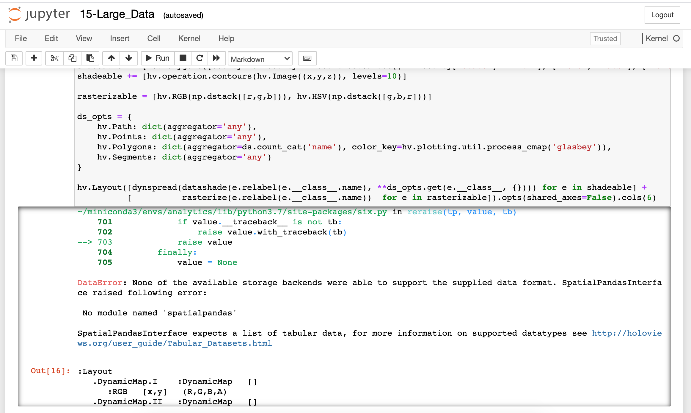 Unexpected spatialpandas dependency in Large Data guide · Issue #4692 · holoviz/holoviews · GitHub