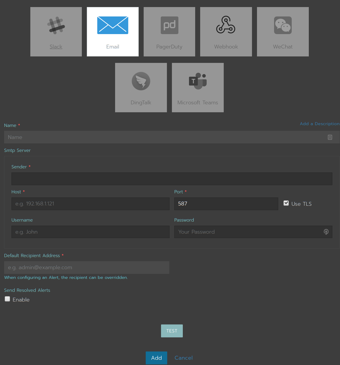 [BUG] Form for configuring Receivers and Output should more clearly indicate where to input Port ...