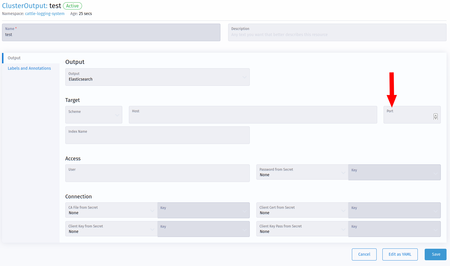 [BUG] Form for configuring Receivers and Output should more clearly indicate where to input Port ...