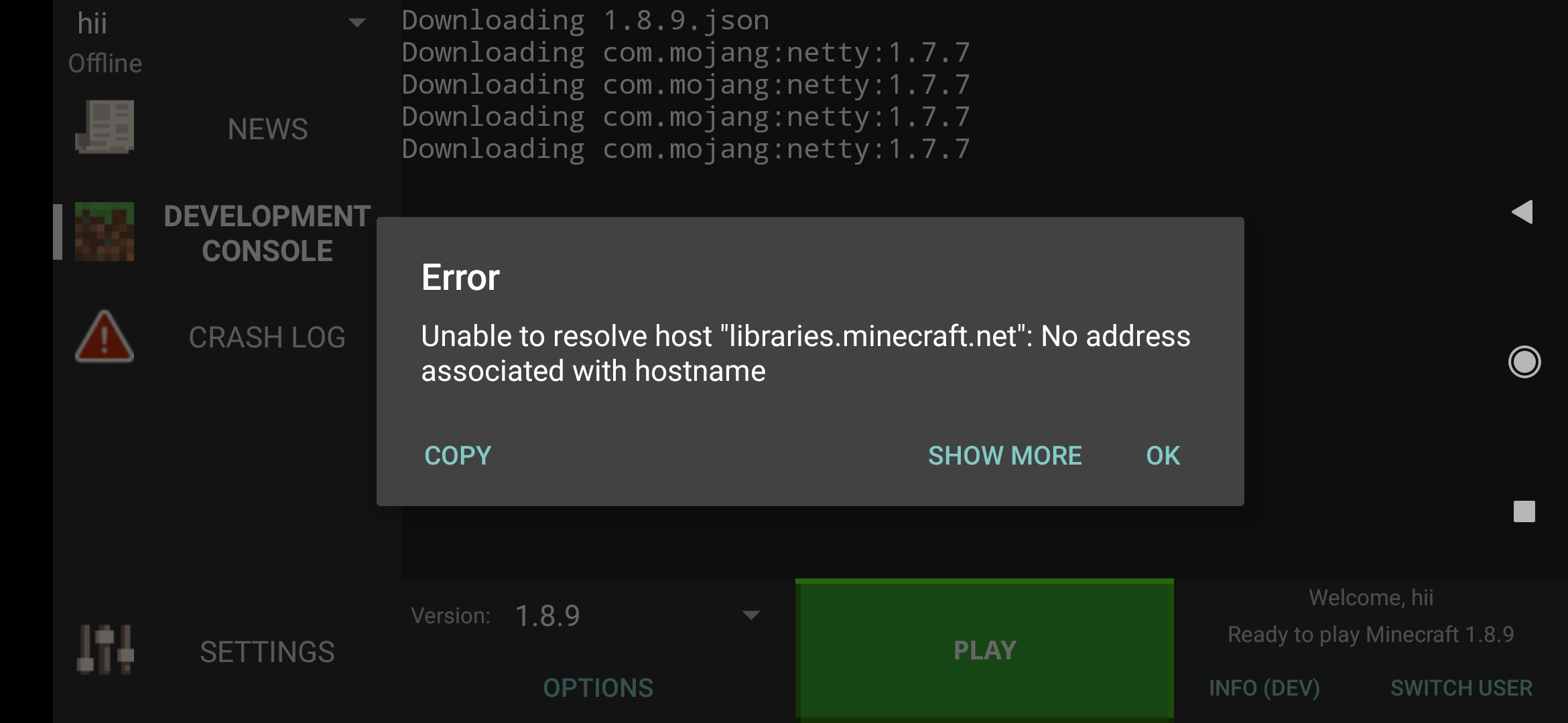 Version are not downloadable [BUG] · Issue #1856 · PojavLauncherTeam/PojavLauncher · GitHub