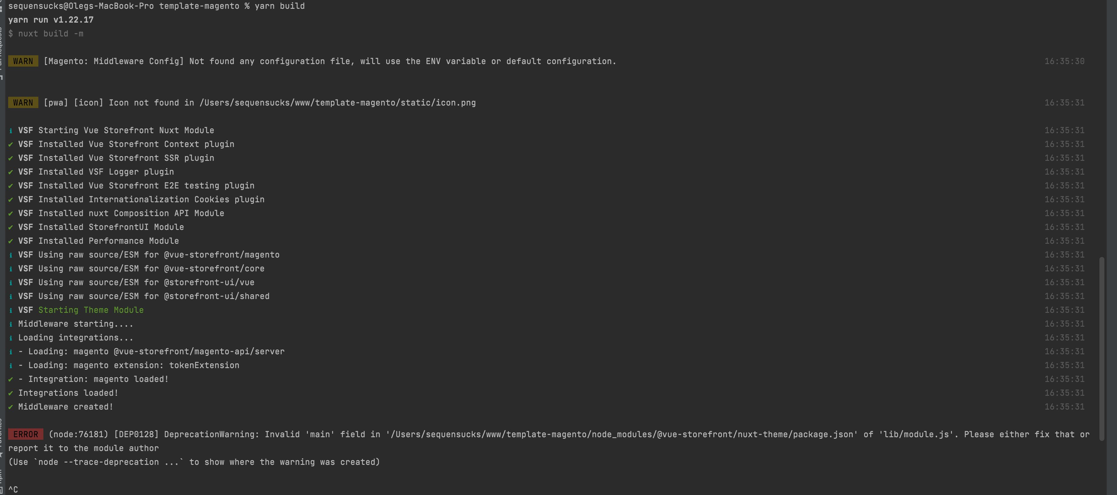 [Bug]: Warning on build · Issue #215 · vuestorefront/magento2 · GitHub