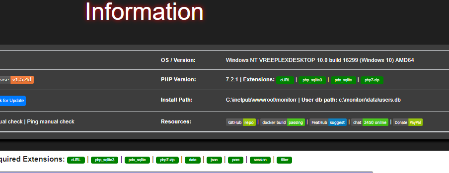 FEAT: PHP extensions check/indicator · Issue #140 · Monitorr/Monitorr · GitHub
