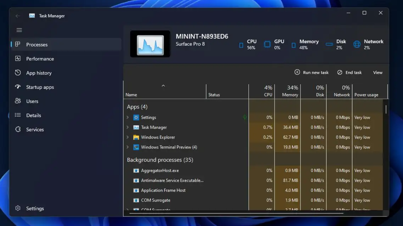 task manager table fix by cupofcoffebruh · Pull Request #452 · blueedgetechno/win11React · GitHub