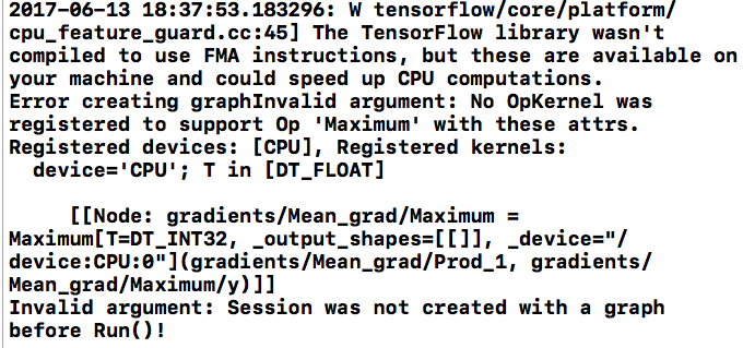 No OpKernel was registered to support Op 'Maximum' with these attrs.---iOS · Issue #10677 ...