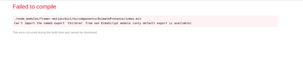 Failed to compile (Can't import the named export 'Children' from non EcmaScript module (only ...
