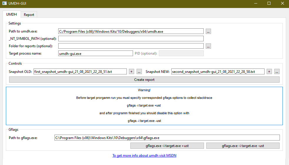 GitHub - AlexanderFurmenkov/umdh-gui: GUI for a memory leak finder utility