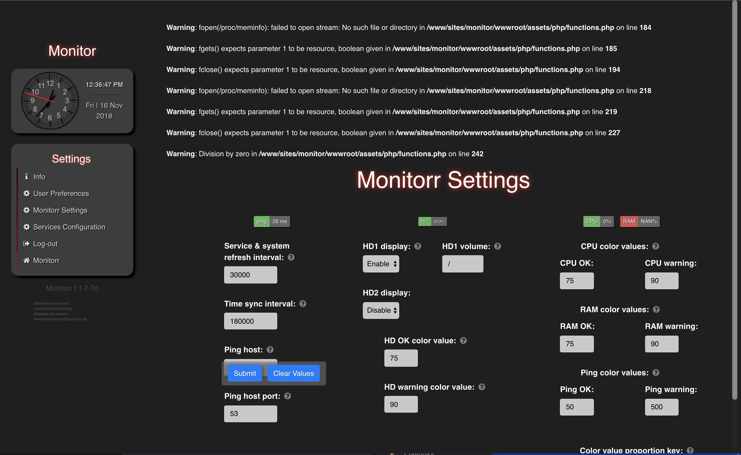 macOS Mojave 'stats' are broken · Issue #193 · Monitorr/Monitorr · GitHub