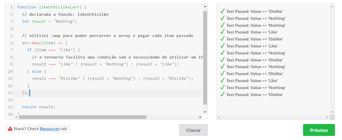 GitHub - BatistaAlexandre/vcamp-edabit-javascript-Likes-vs-Dislikes