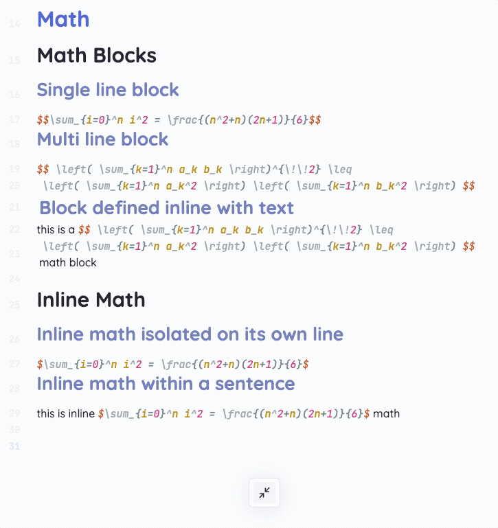 Bug: Math blocks do not properly distinguish between inline · Issue #48 · nothingislost/obsidian ...