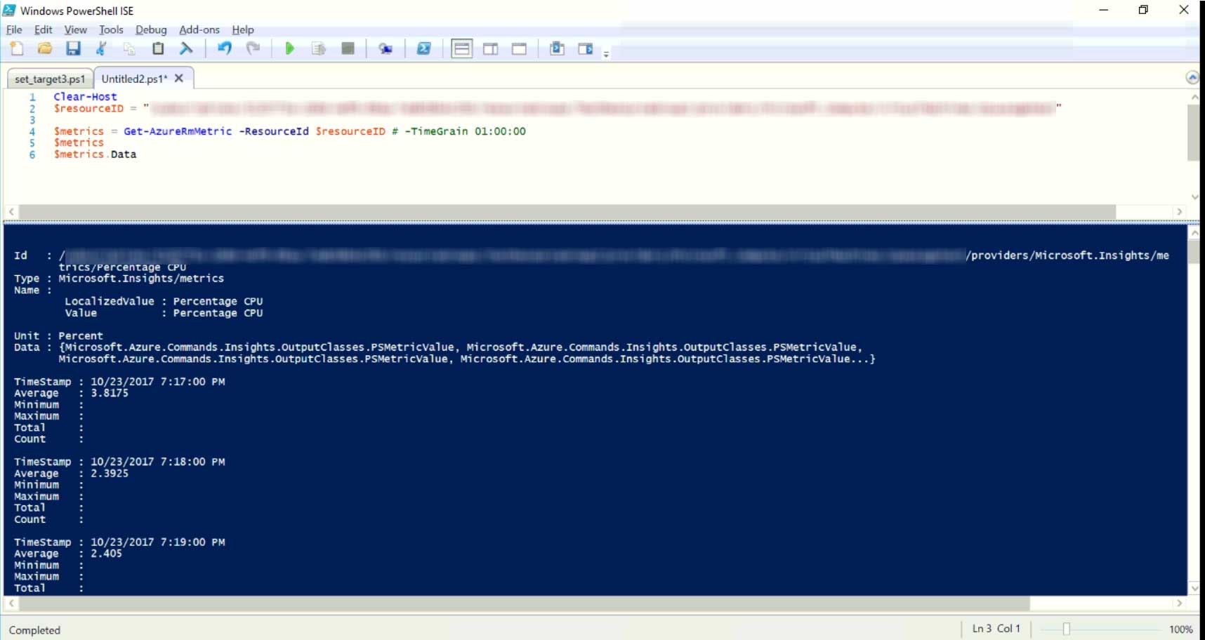 Get-AzureRMMetric now prompts for MetricNames , seems param is mandatory when Timegrain is ...