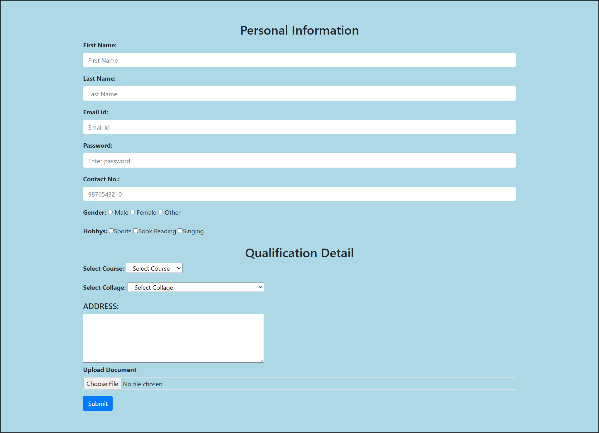 GitHub - Pratik5862/Collage-Form: Make a form using HTML, CSS, language ...