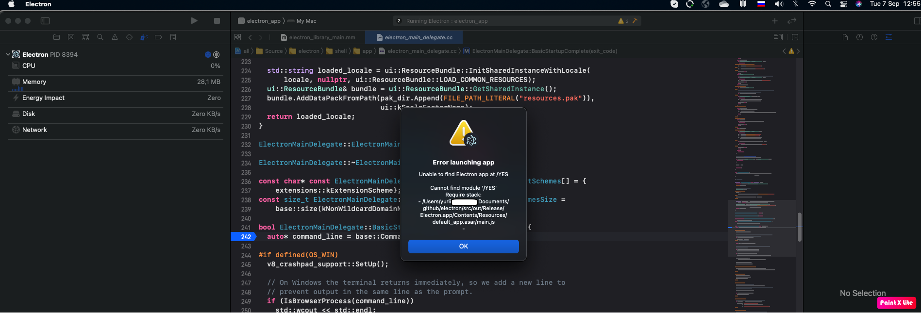 [Bug]: Electron has Exception during start of debugging into XCode · Issue #30873 · electron ...