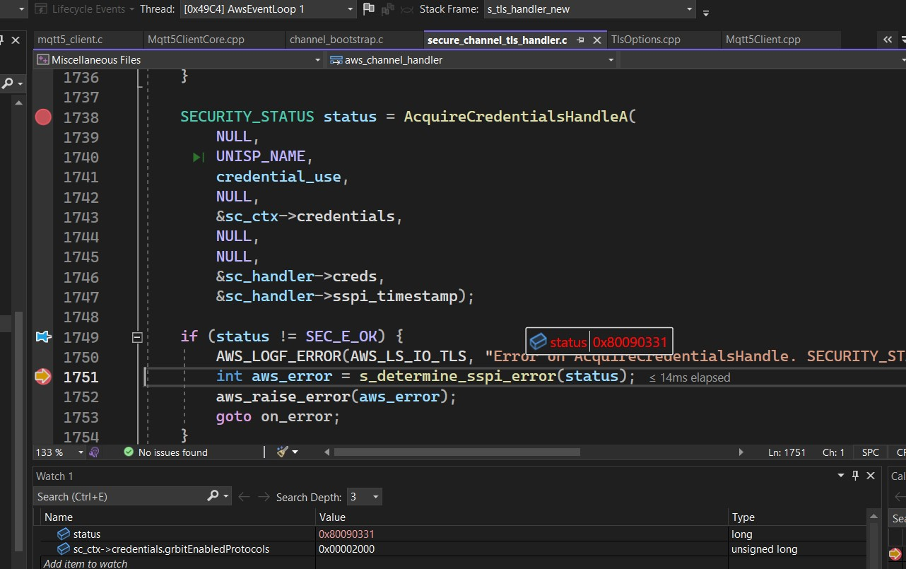 Fail of the AcquireCredentialsHandleA for TLS 1.3 · Issue #609 ... Fail of the AcquireCredentialsHandleA for TLS 1.3 · Issue #609 ...