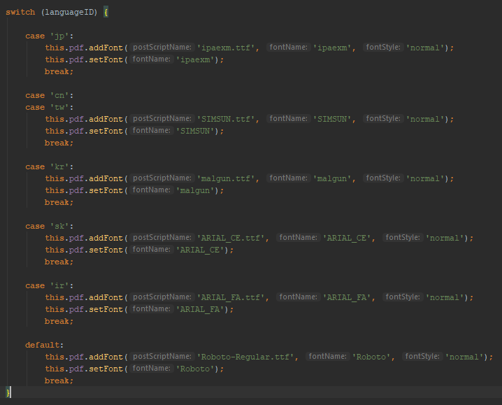 not all fonts working · Issue #1780 · parallax/jsPDF · GitHub