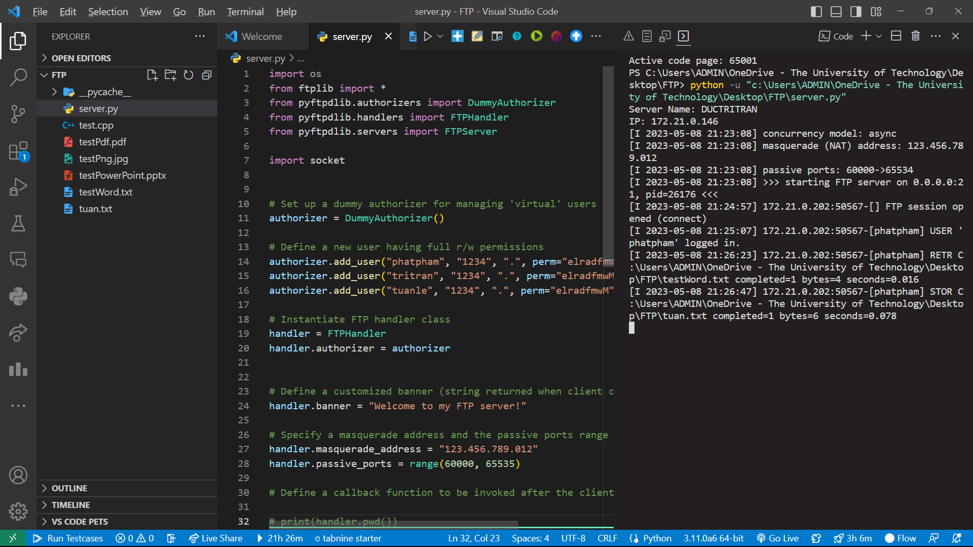 GitHub - tranductri2003/FTP-Server_DUT: Thiết kế xây dựng chương trình ...