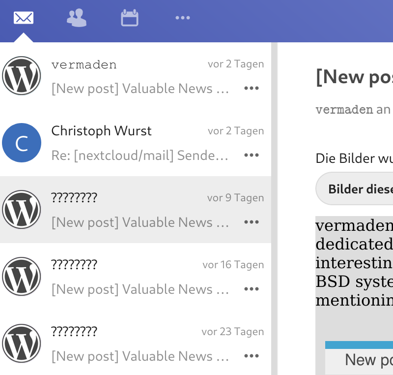 Senders Name From Shown As Utf 8 Issue · Issue 3210 · Nextcloudmail · Github