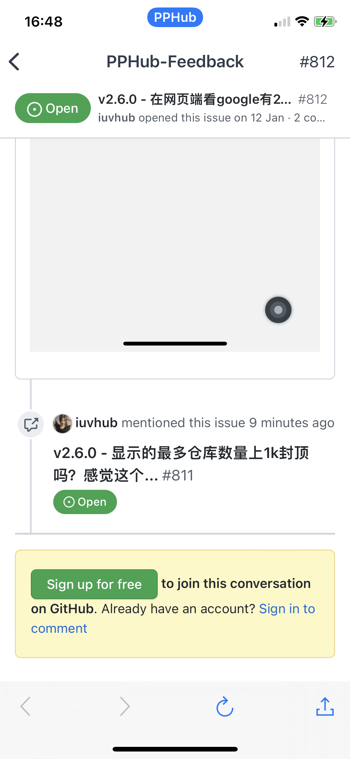 issues只能看不能直接回复，还需要登录 · Issue #824 · PPHubApp/PPHub-Feedback · GitHub