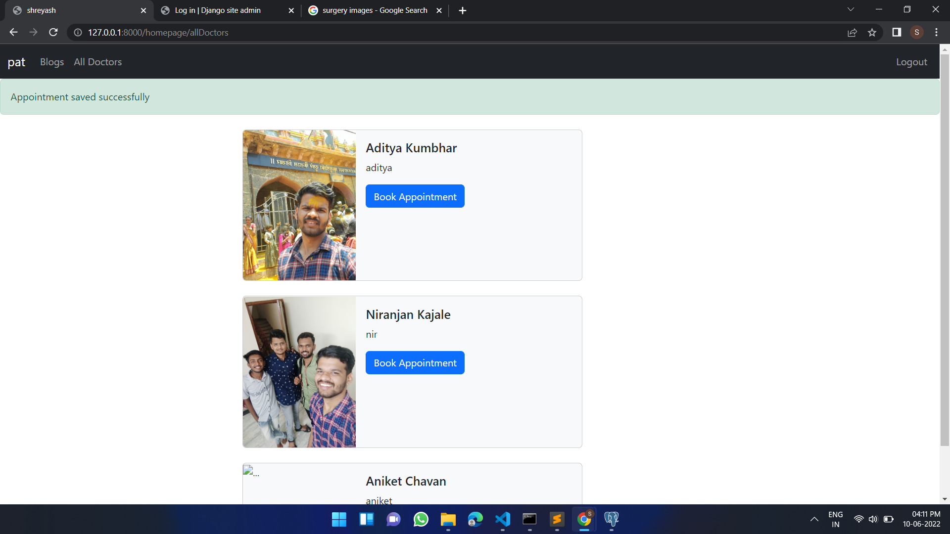 GitHub - Shree011/appointment_system: college mini project developed in Python Django framework
