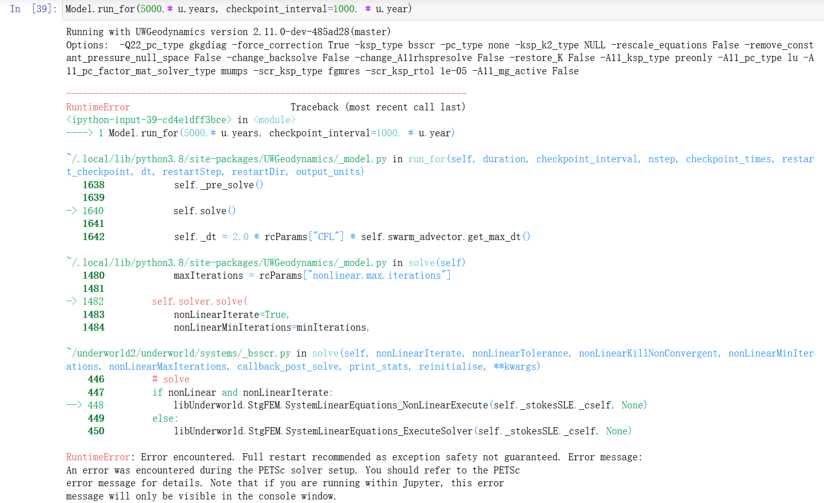 Something wrong about PETSc · Issue #251 · underworldcode/UWGeodynamics · GitHub