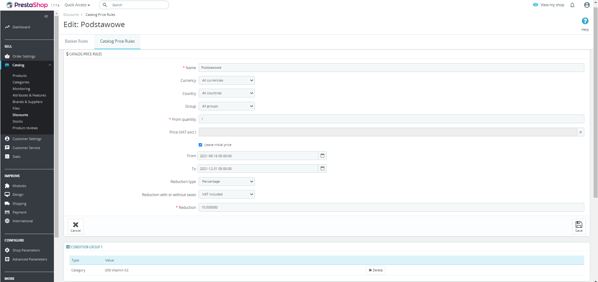 Catalog Price Rules Issue · Issue 25638 · Prestashopprestashop · Github 