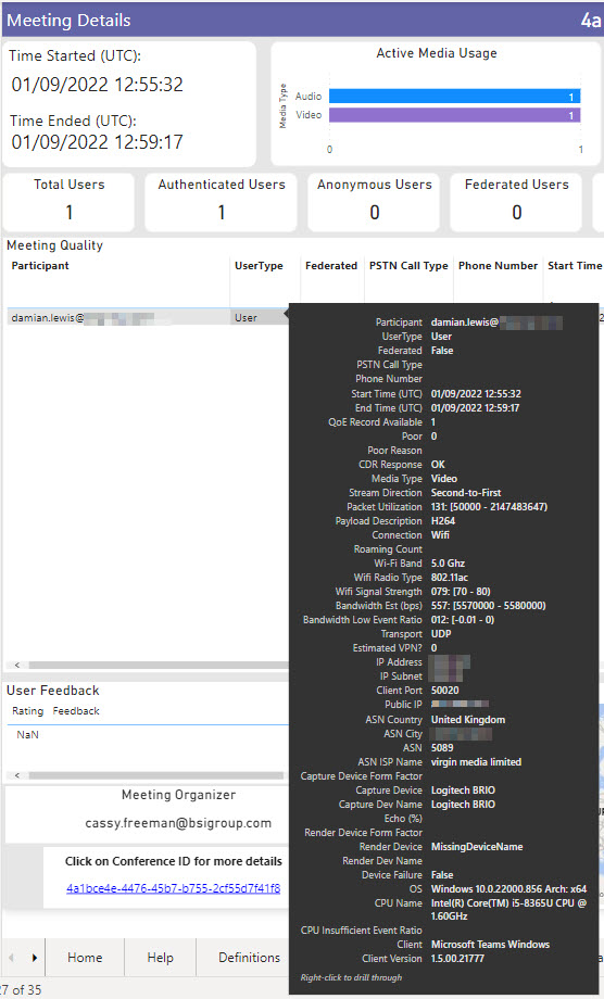 Second Endpoint Health Report - Not showing video details · Issue #16 ...