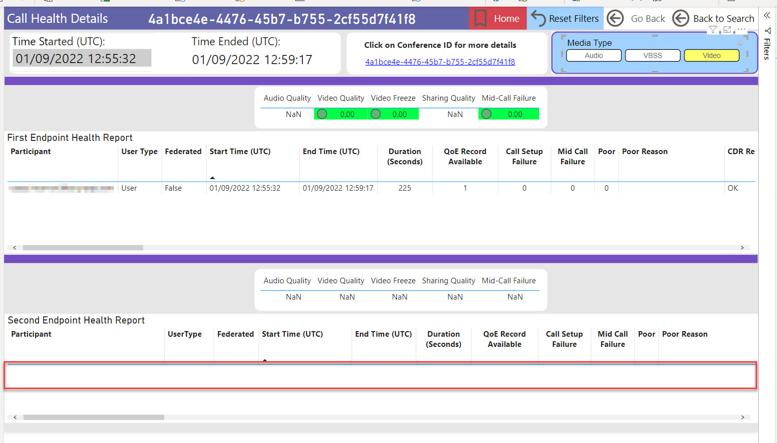 Second Endpoint Health Report - Not showing video details · Issue #16 ...