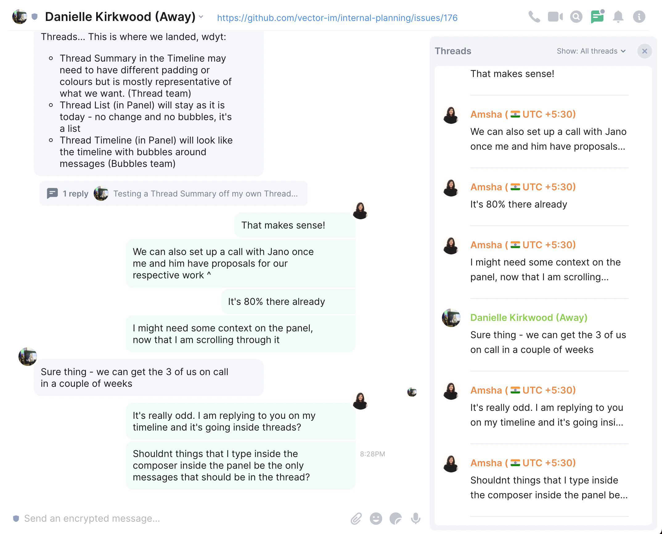Threads: Messages from Timeline going in Thread Panel · Issue #20340 · element-hq/element-web ...