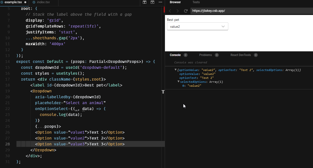 [Bug]: Combobox displays the value of an Option instead of the display text (child as string ...