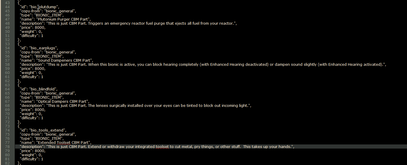 Missing item definition error for when character has bionics that does ...