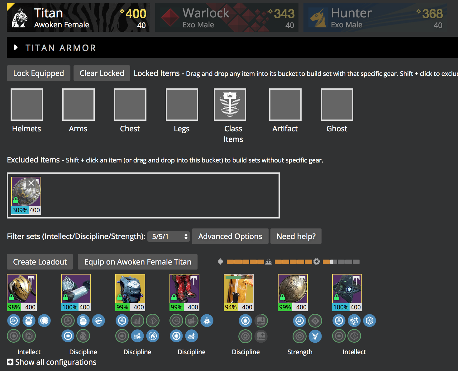 D1 Loadout Optimizer does not properly calculate The Taken King exotic class items · Issue #5191 ...