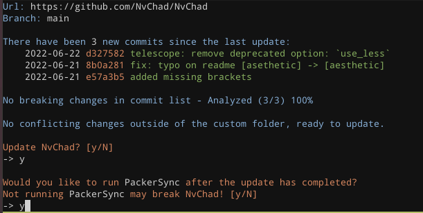 Cannot NvChadUpdate · Issue #1260 · NvChad/NvChad · GitHub