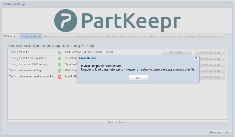 Installing 1.4.0 on Debian 10 (PHP 7.3) · Issue #1227 · partkeepr/PartKeepr · GitHub