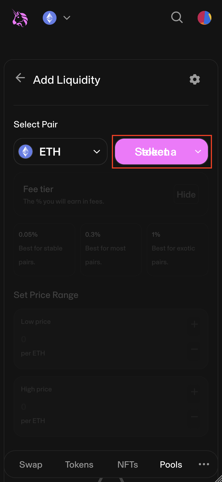 Token 2 Button is broken on mobile · Issue #7286 · Uniswap/interface · GitHub