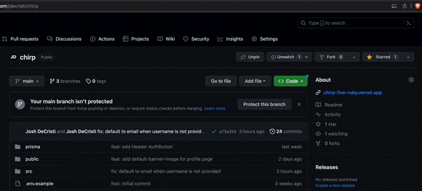GitHub - Jdecristi/chirp
