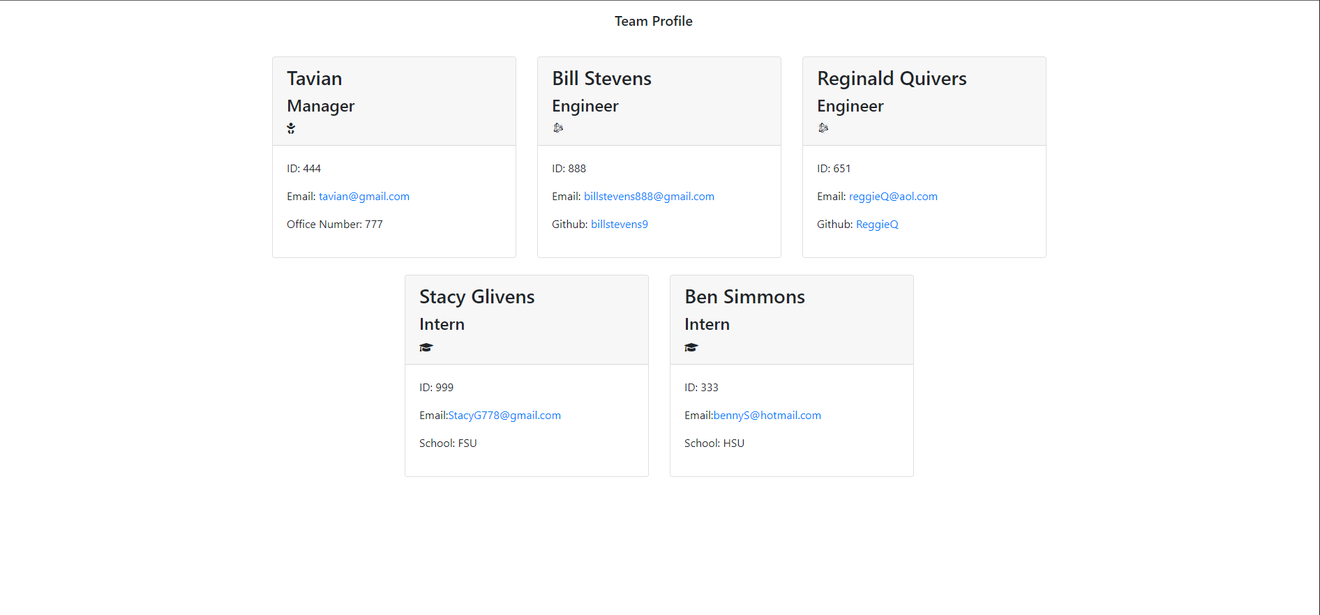 GitHub - TavianJD/Team-Profile-Generator