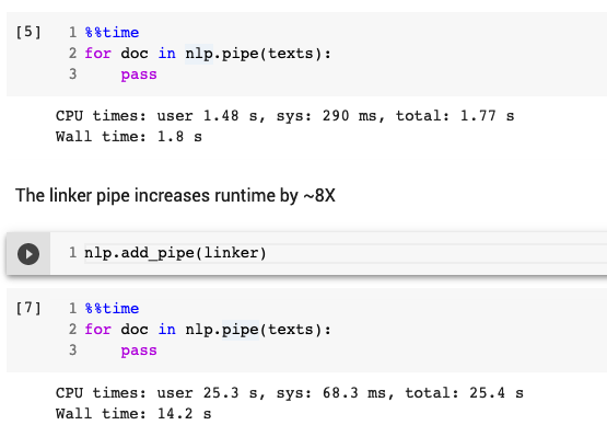 8X runtime increase when using EntityLinker · Issue #283 · allenai/scispacy · GitHub