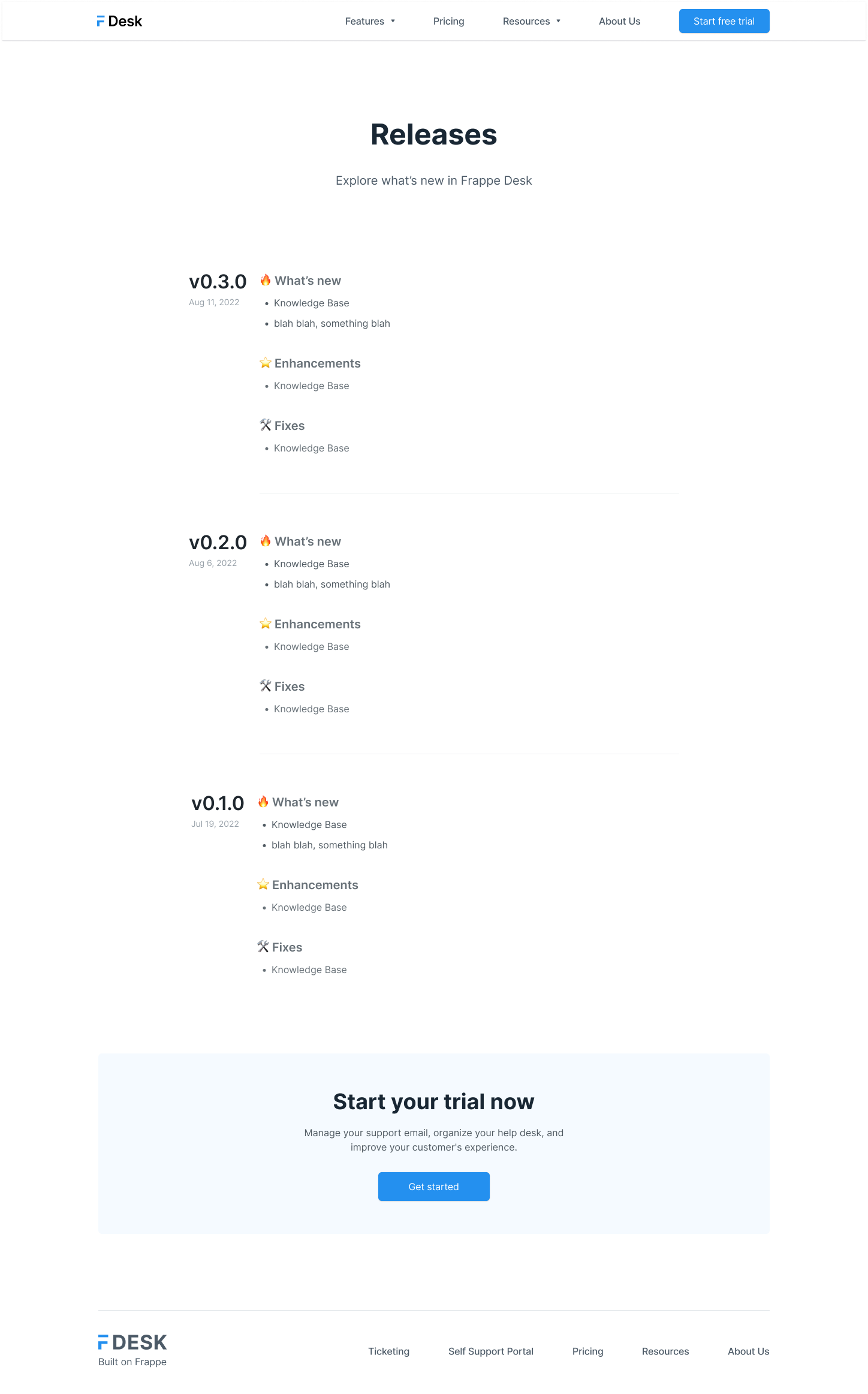 Design changelog page for website · Issue #605 · frappe/helpdesk · GitHub