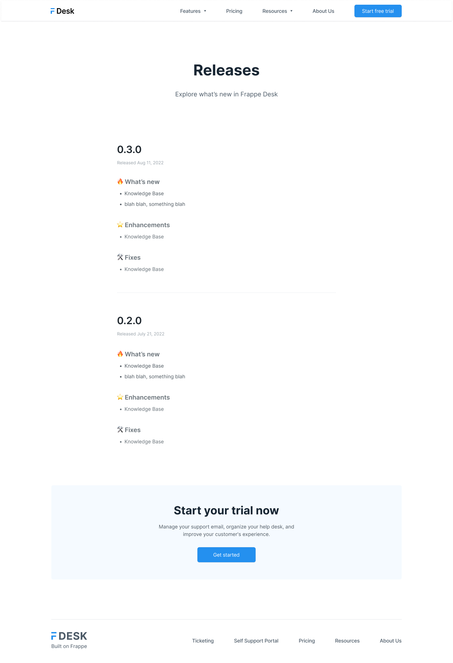 Design changelog page for website · Issue #605 · frappe/helpdesk · GitHub