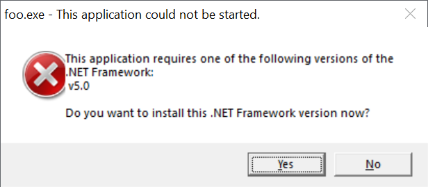 AppHost for WinExe fails silently when framework isn't found · Issue #3367 · dotnet/runtime · GitHub