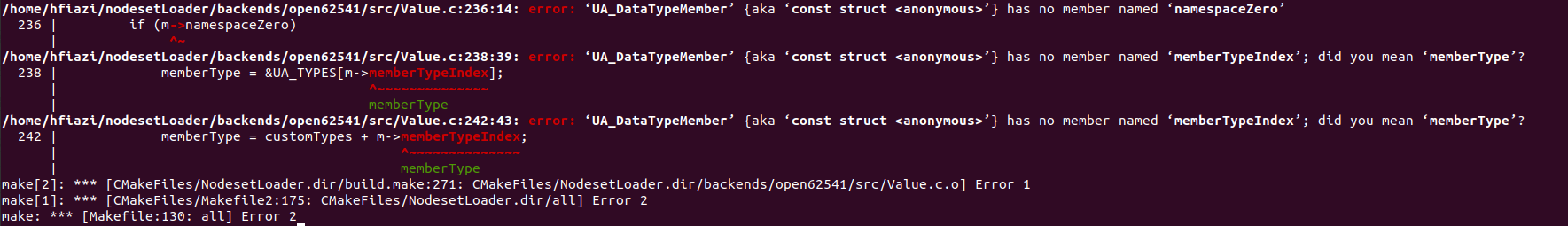Error while making · Issue #163 · open62541/open62541-nodeset-loader · GitHub