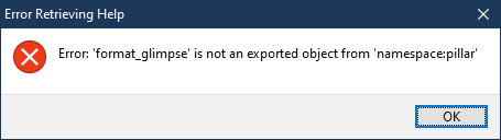Error: 'format_glimpse' is not an exported object from 'namespace:pillar' · Issue #12863 ...