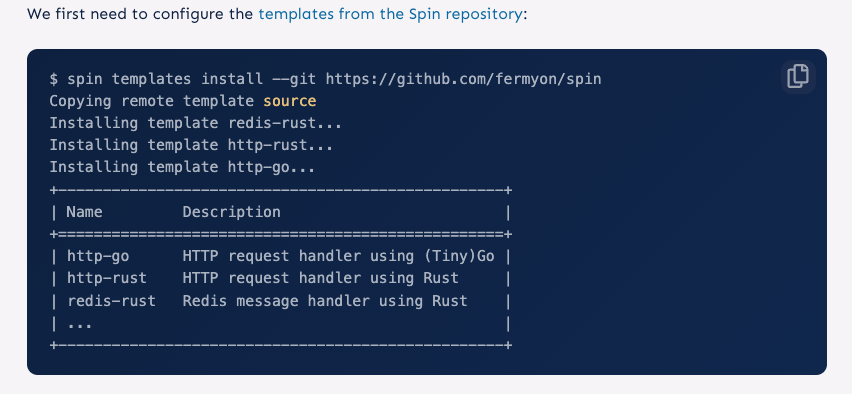 I think the `--update` flag is missing in Spin template install instructions · Issue #1131 ...