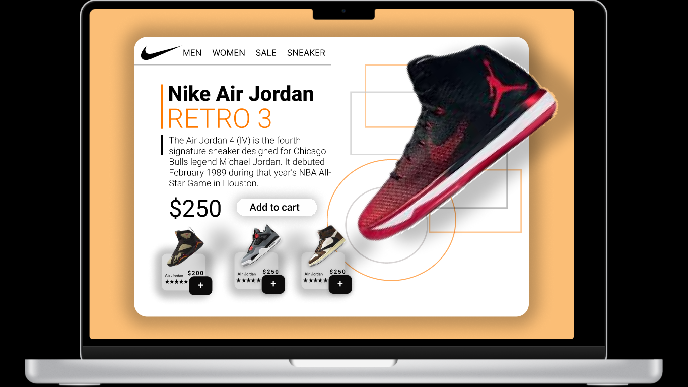 GitHub - HrstPathak/Figma-Nike-UI: UI design of nike air jordan shoes website.