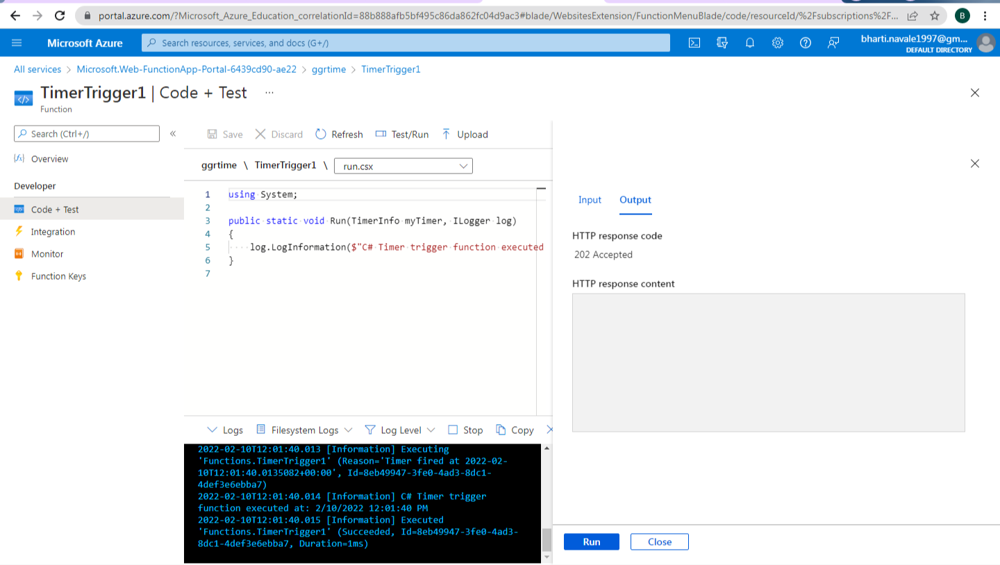 GitHub - BhartiNavale/Function-App: Screenshots of the output of the ...